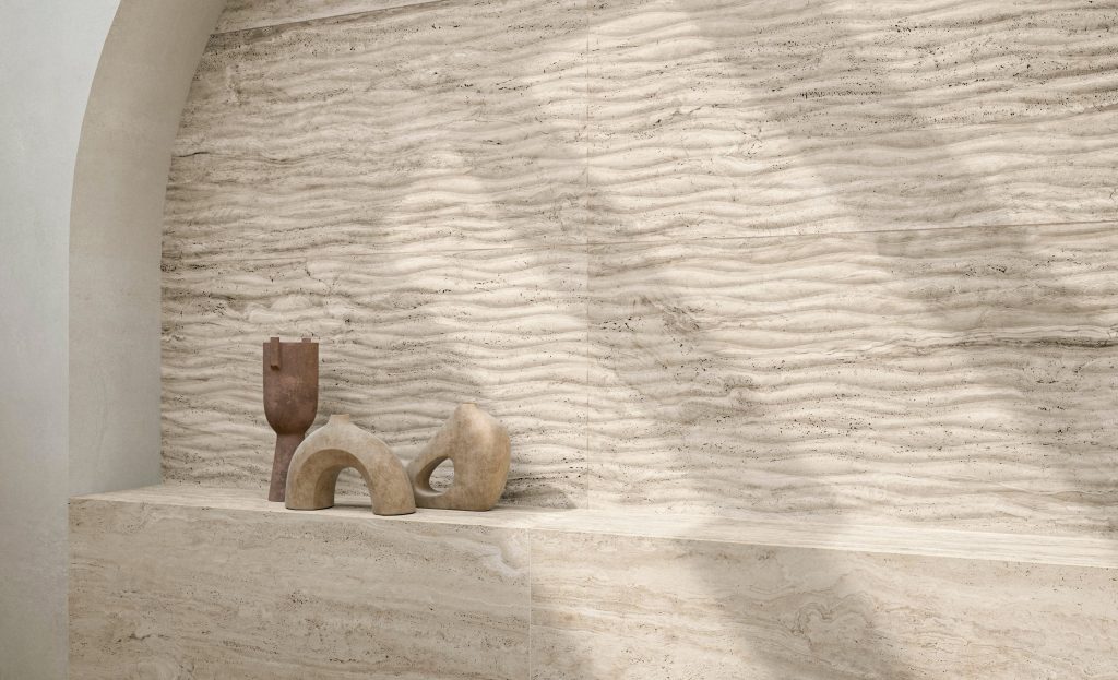 Introducing Travertine Sense. A new stone-effect porcelain tile from Italy.