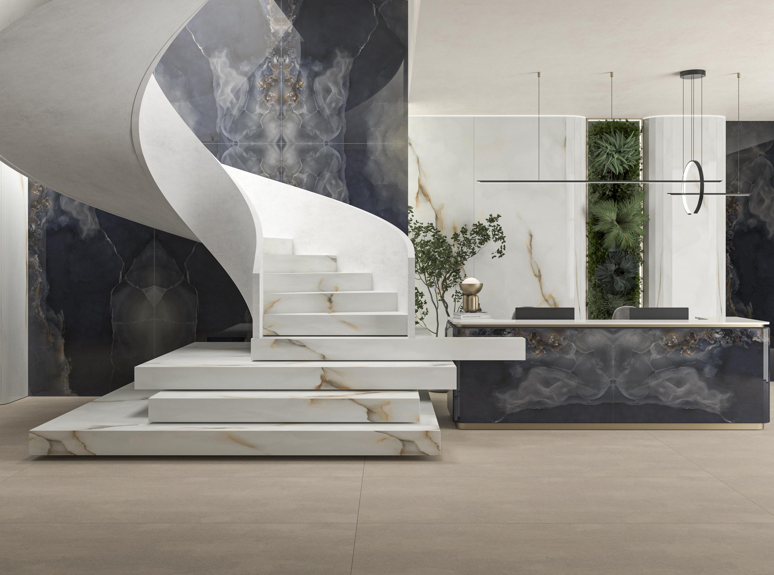 Introducing Bookmatch Bliss. A new marble-effect porcelain tile from Italy.