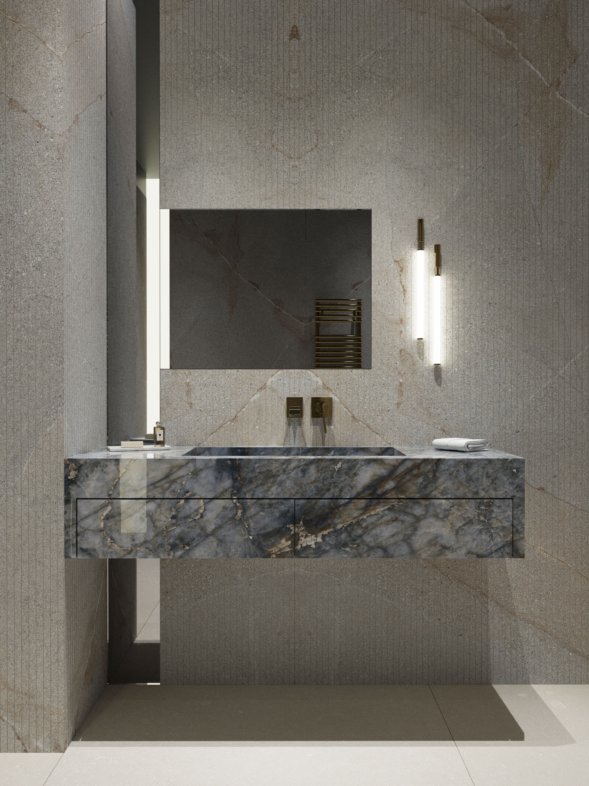 Introducing Bookmatch Bliss. A new marble-effect porcelain tile from Italy.
