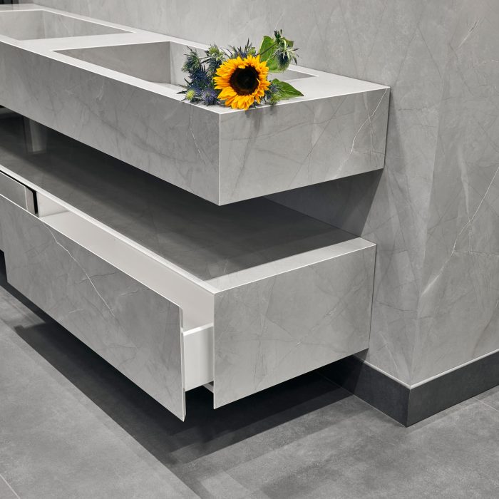 Romano - Polished is a grey Italian porcelain tile.