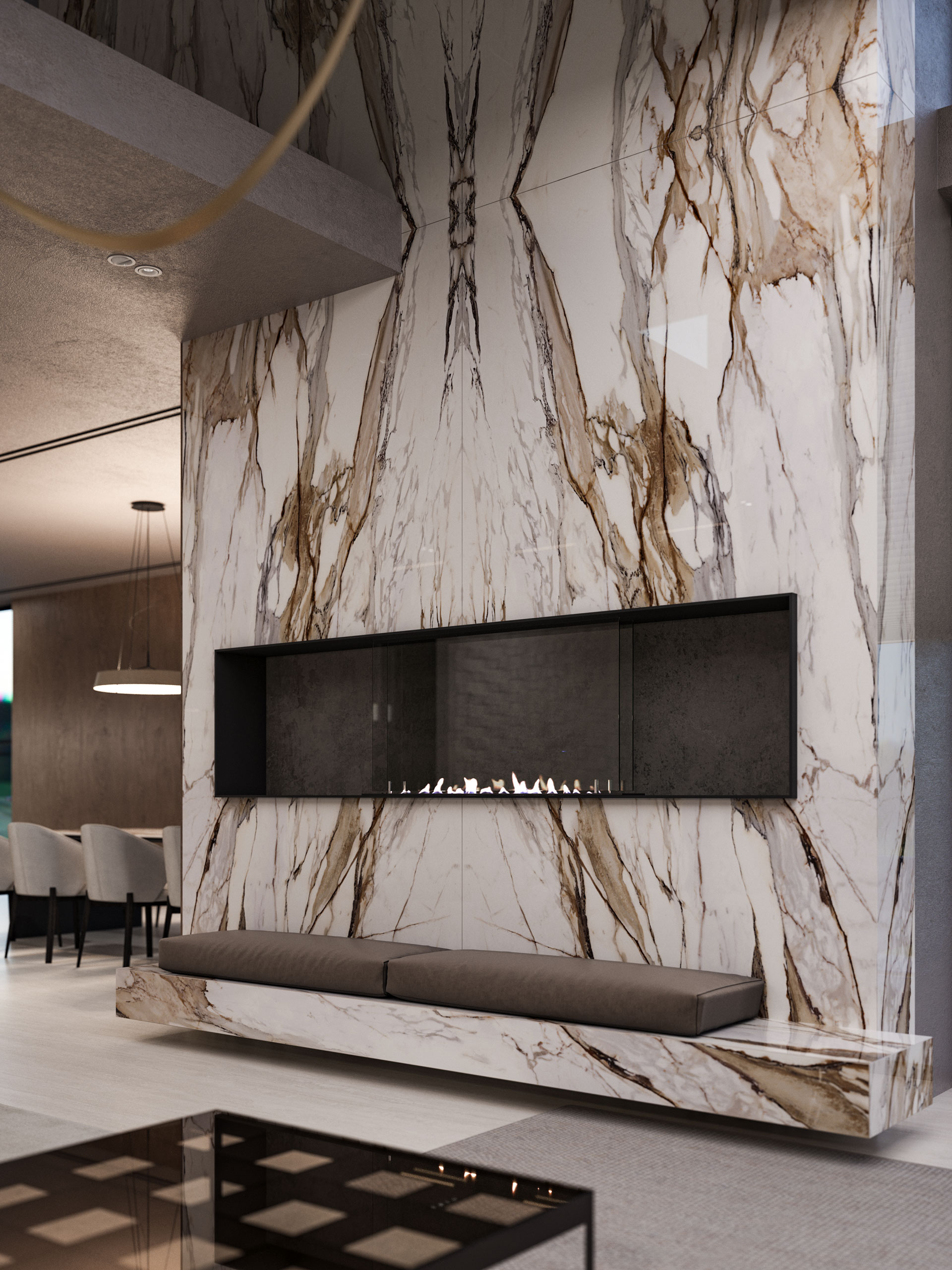 Introducing Bookmatch Bliss. A new marble-effect porcelain tile from Italy.