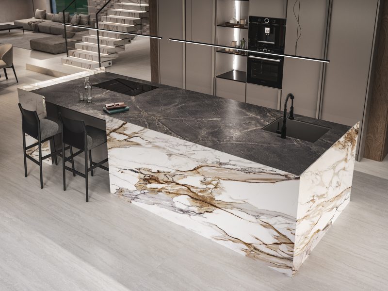 Introducing Bookmatch Bliss. A new marble-effect porcelain tile from Italy.