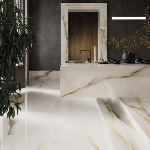 Introducing Via Marmi. A new marble-effect porcelain tile from Italy.