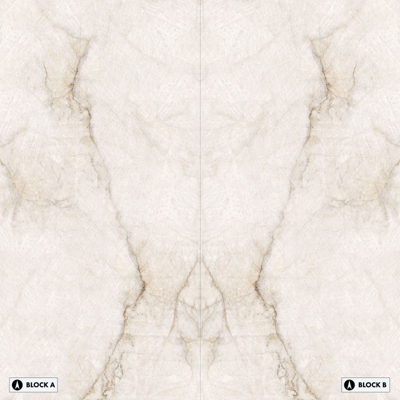 Quarzo Bookmatched - Polished is a white Italian porcelain tile.